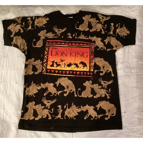 Disney | Shirts | Vintage The Lion King Disney Tshirt Size Osfm Black ...